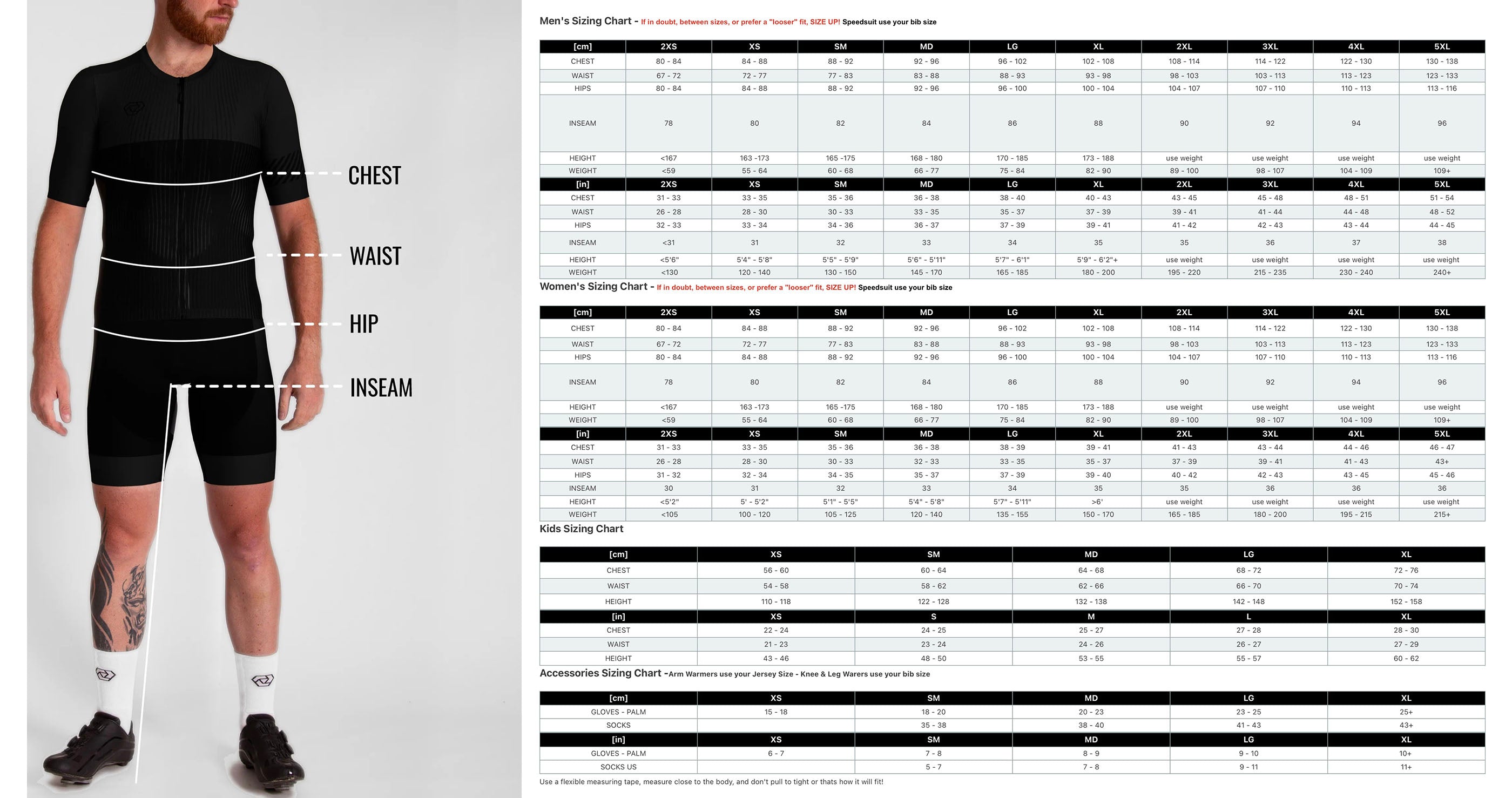 SIZE CHART – VERGE SPORT