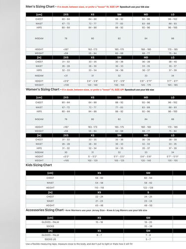 SIZE CHART – VERGE SPORT